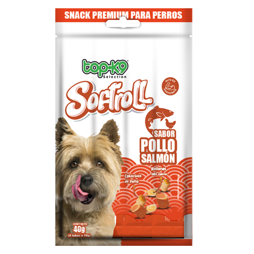 Snack SoftRoll Sabor Pollo y Salmón 40gr – Topk9.cl
